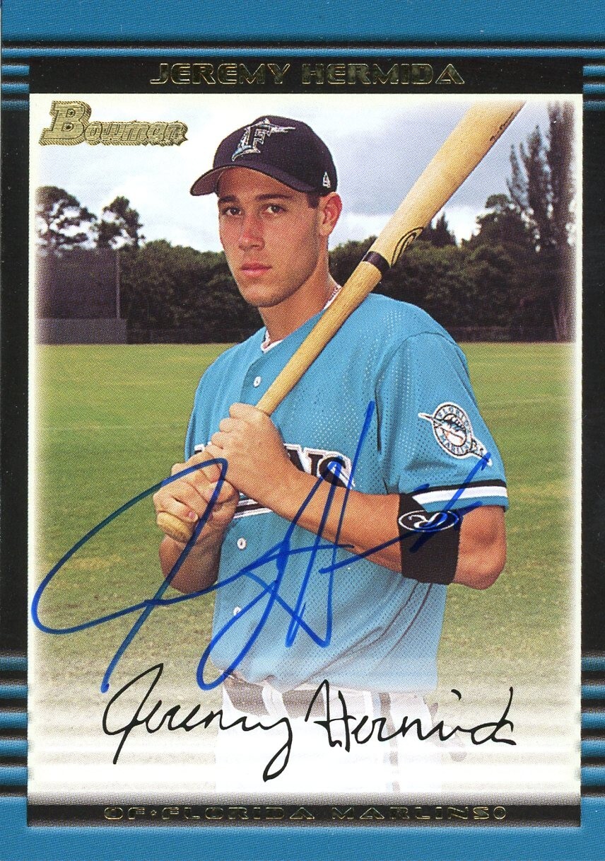2002 Bowman JEREMY HERMIDA Signed Card autograph auto MARLINS BREWERS ...