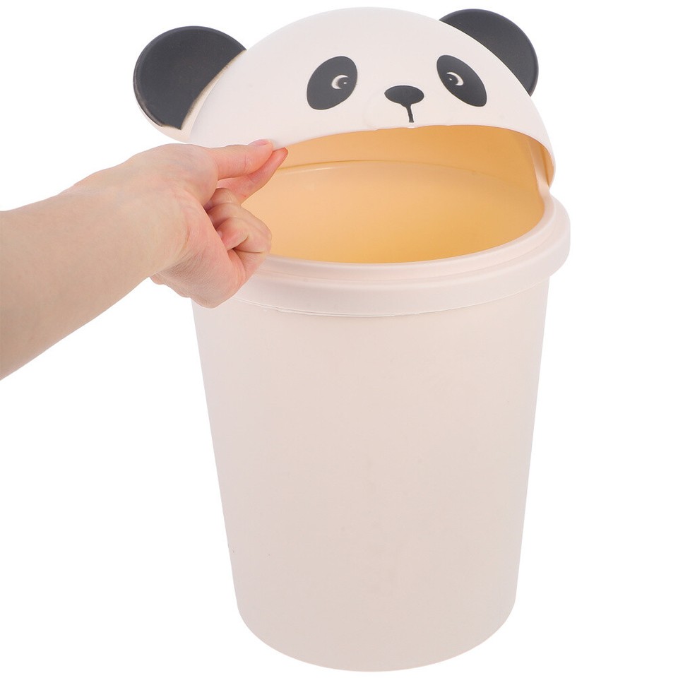 Trash Can Cute Waste Basket Trash Can with Lid Garbage Can Cartoon ...