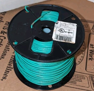 SOUTHWIRE 11591501 Building Wire,12AWG,THHN,Sld,Grn,500ft 4W197 ...