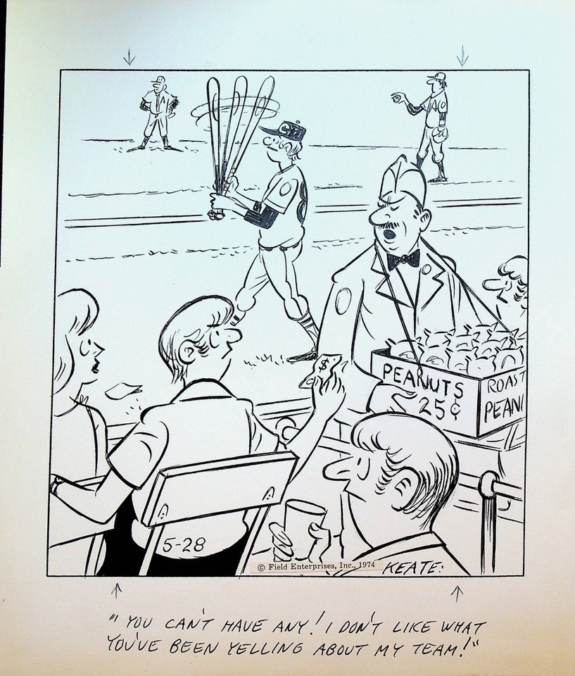 Jeff Keate Time Out Comic Strip Original Art Baseball May 28 1974 ...