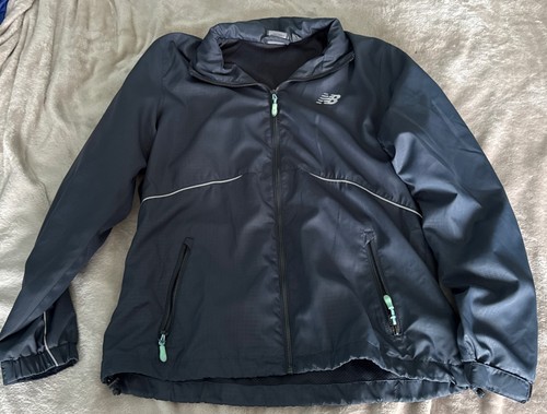 New Balance Navy Zip Up Nylon Jacket Womens Large Zip Hood L EUC | eBay