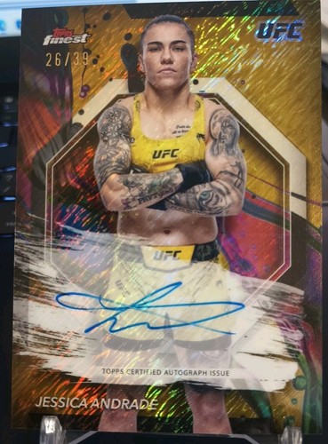 2024 Topps Finest UFC Autograph Gold Shimmer Refractor Jessica Andrade ...