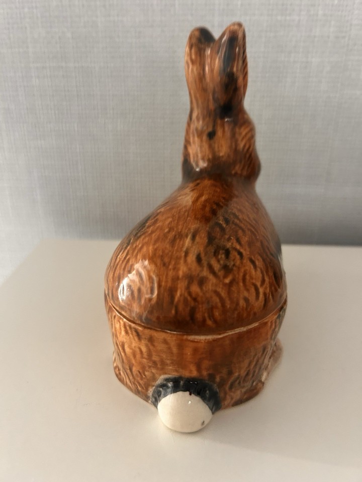 Michel Caugant Rabbit/Hare Hand Painted Pheasant Lidded Pate Dish ...