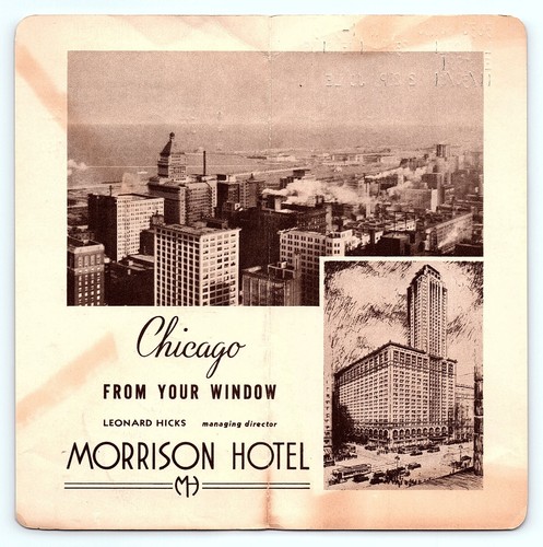 Morrison Hotel Bill Head December 1, 1941 Chicago Illinois Clark ...