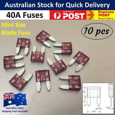 10pcs / 40 Amp Mini Blade Fuse - Burgundy Car Truck Auto Fuses 40A ...