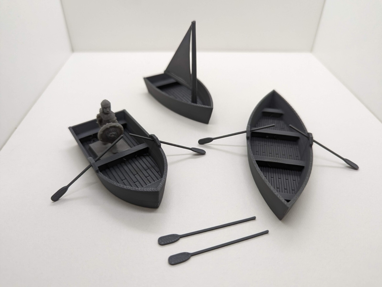 Small Sailing Rowing Boats Set 28mm 1:56 Wargames Tabletop Model ...