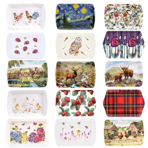 Melamine Small Snack Dish - Small Tray - Drinks Tray - Various Designs ...