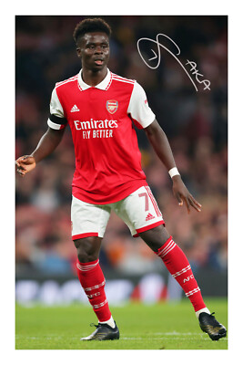 Bukayo Saka Signed Autograph Photo Print Arsenal England A4 Poster ...