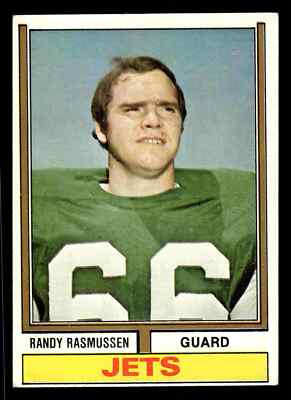 1974 Topps Randy Rasmussen #306 - New York Jets | eBay