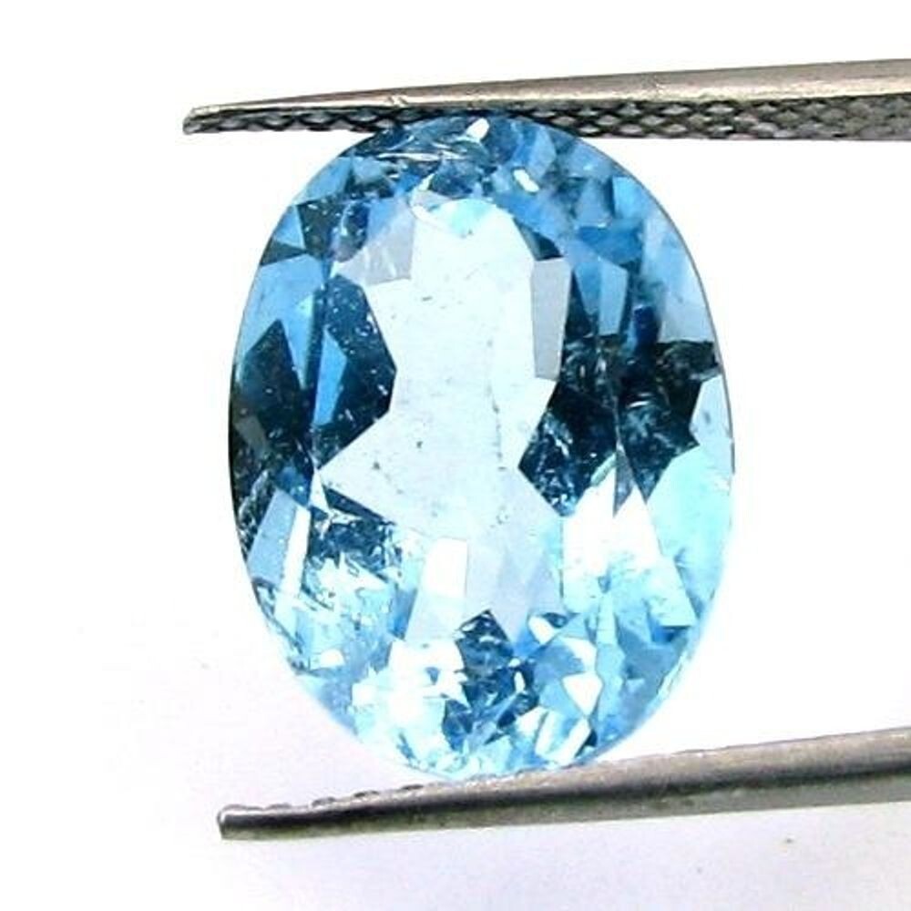 CERTIFIED 9.74Ct Natural Blue TOPAZ Oval Faceted Clear Gemstone | eBay