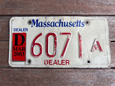2003 Massachusetts Dealer License Plate 6071 A | eBay
