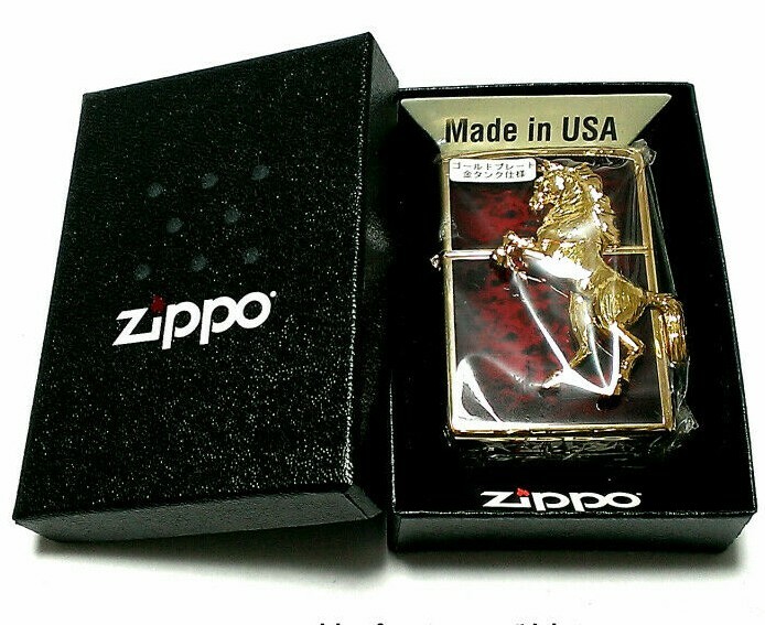 Zippo Winning Whinny Grand Crown Horse Metal Gold Red Marble Zippo Winning Whinny Grand Crown Horse Metal Gold Red Marble