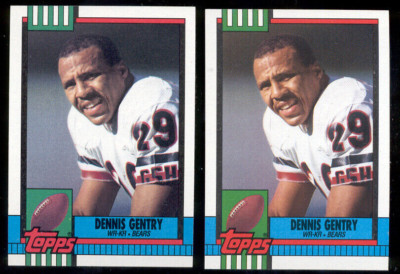 1990 Topps DENNIS GENTRY Chicago Bears Card Lot both Disclaimer ...
