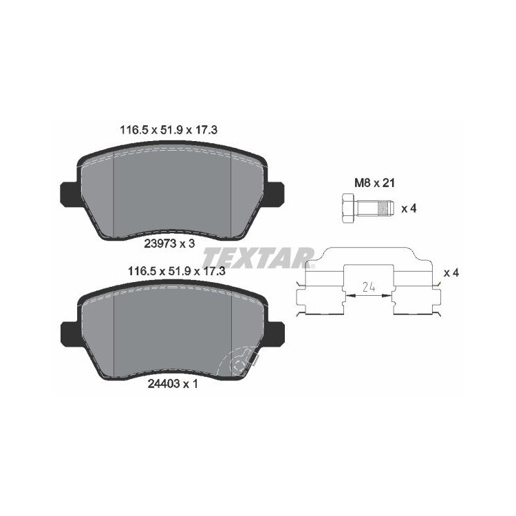 Textar Bremsscheiben+Bremsbeläge vorne für Opel Agila Suzuki Splash ...
