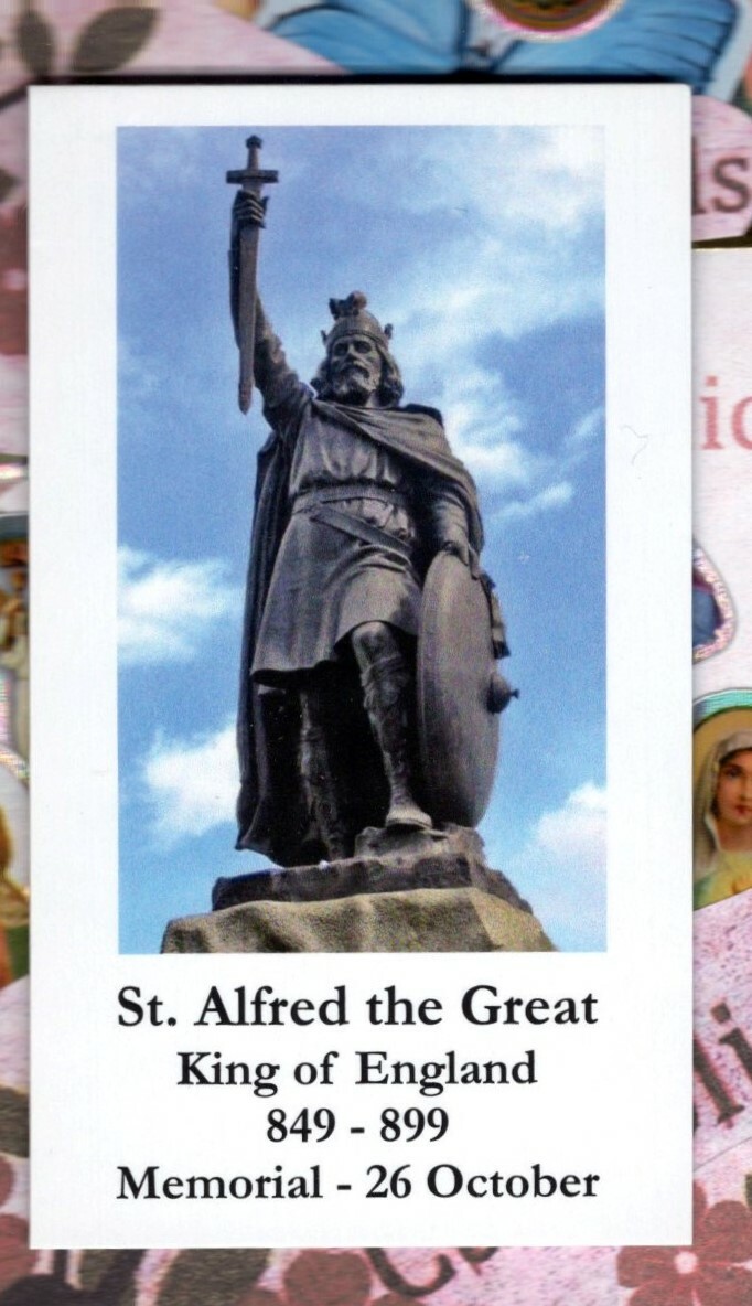 Saint St. Alfred the Great + Prayer (2" x 3 1/2") Heavy Paperstock Holy ...