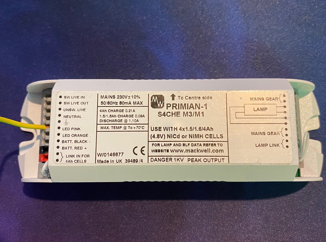 Mackwell Primian-1 S5CHE emergency module.for lamps see photo/listing ...