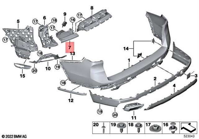 Genuine OEM Bumper Cover Support Rail for BMW 51127487527 for sale ...