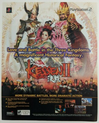 Kessen II Print Ad Game Poster Art PROMO Official KOEI PlayStation 2 ...