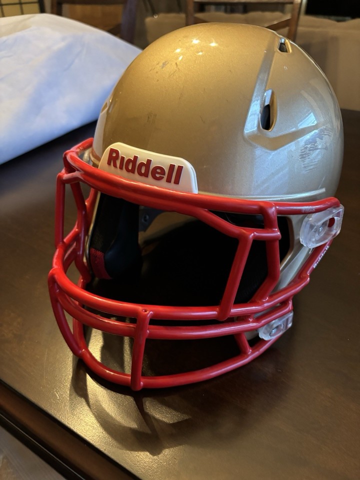Riddell Revo Speed 360 Football Helmet Gold w/ Red Facemask Adult ...