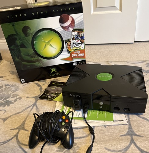 Microsoft XBOX Original Video Game Console + Controller + OG Box (NO ...
