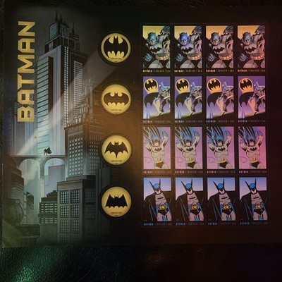BATMAN FOREVER STAMP SHEET 2014 US POSTAGE 75th Annv DC COMICS BAT ...