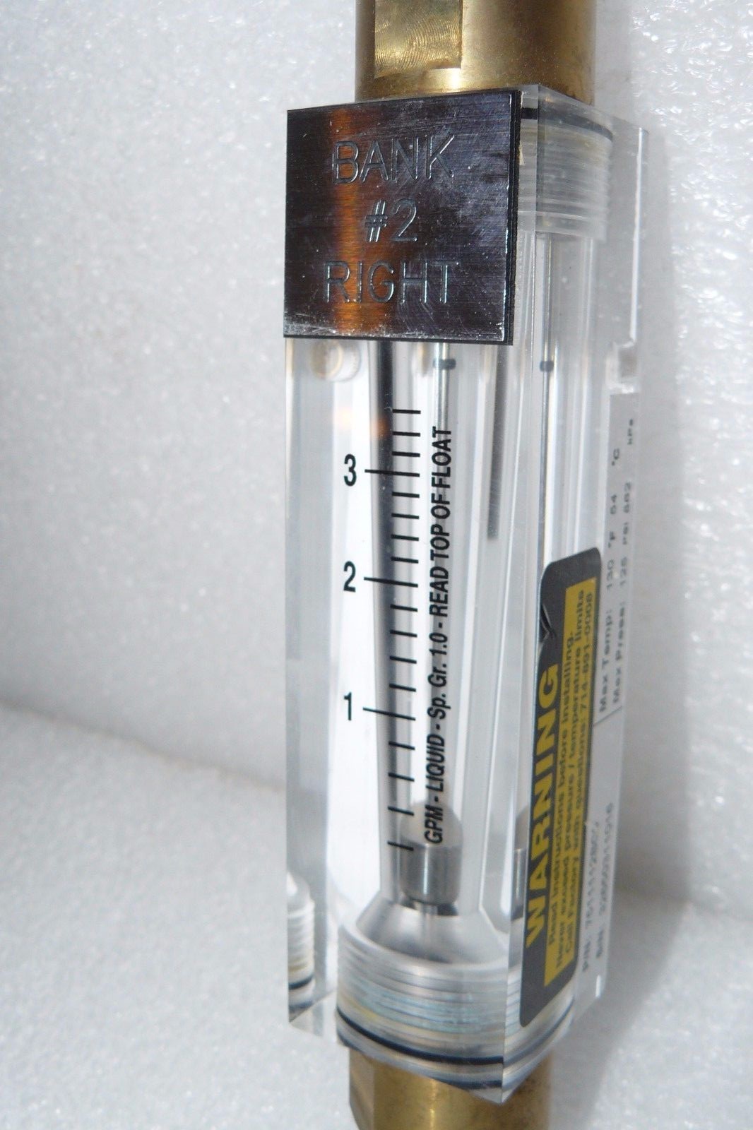 NEW KING INSTRUMENTS 7511112B06 7511 SERIES ROTAMETER WATER 2.5 ...