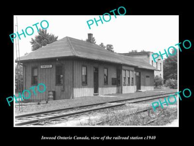 OLD LARGE HISTORIC PHOTO OF INWOOD ONTARIO CANADA THE RAILROAD STATION ...