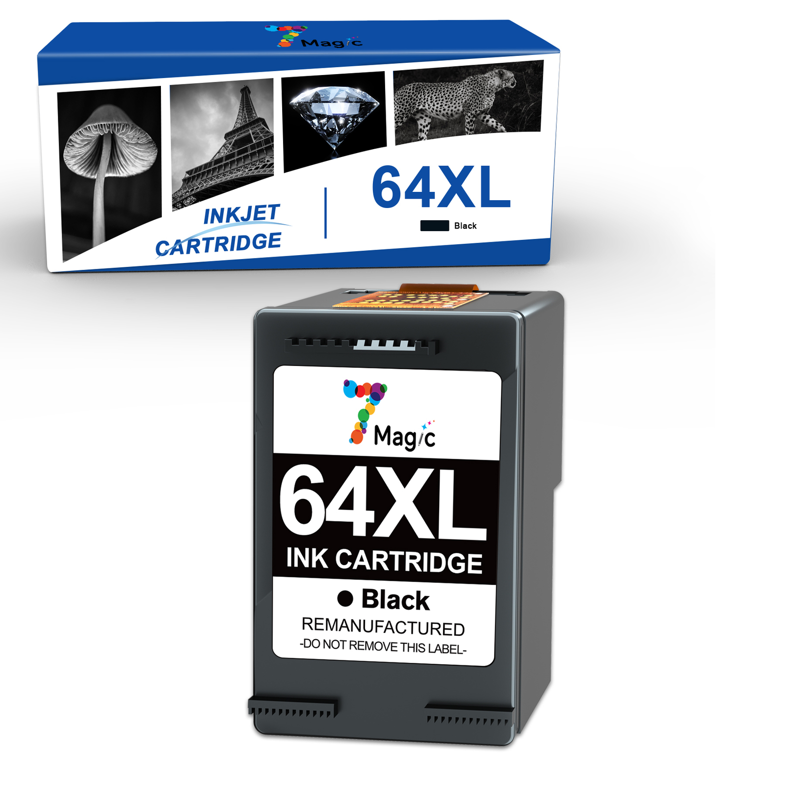 64 XL Black Color Ink for HP ENVY 6252 6255 6258 7132 7164 7820 7830 ...