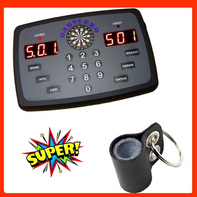 Dart Scorer Darts Pro Scoreboard Electronic & Winmau Dart Sharpener for ...