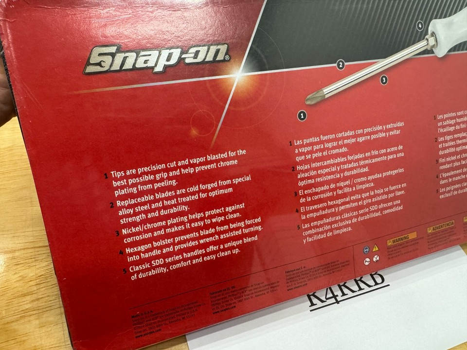 Snap-on Tools USA NEW NOS 7PC PEARL WHITE Hard Handle Screwdriver Set ...