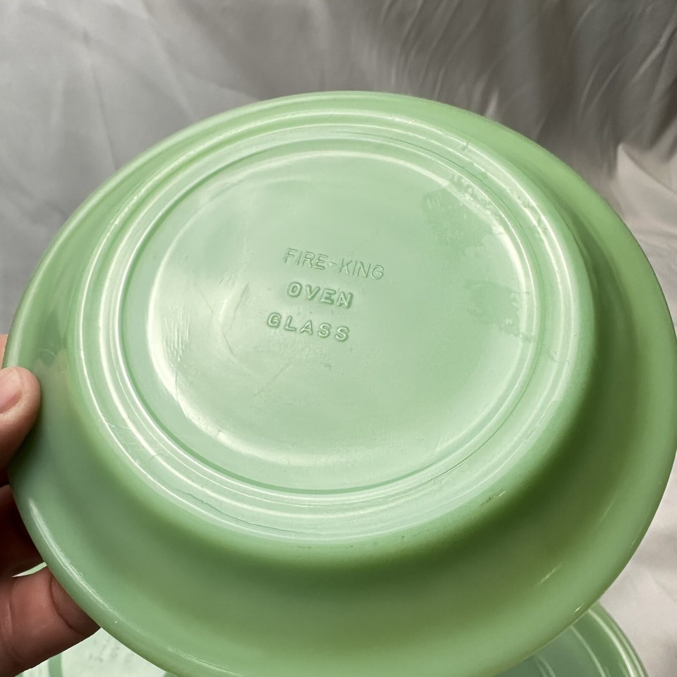 Fire King Jadeite Jadite Green Milk Glass RW Restaurant Ware Heavy ...