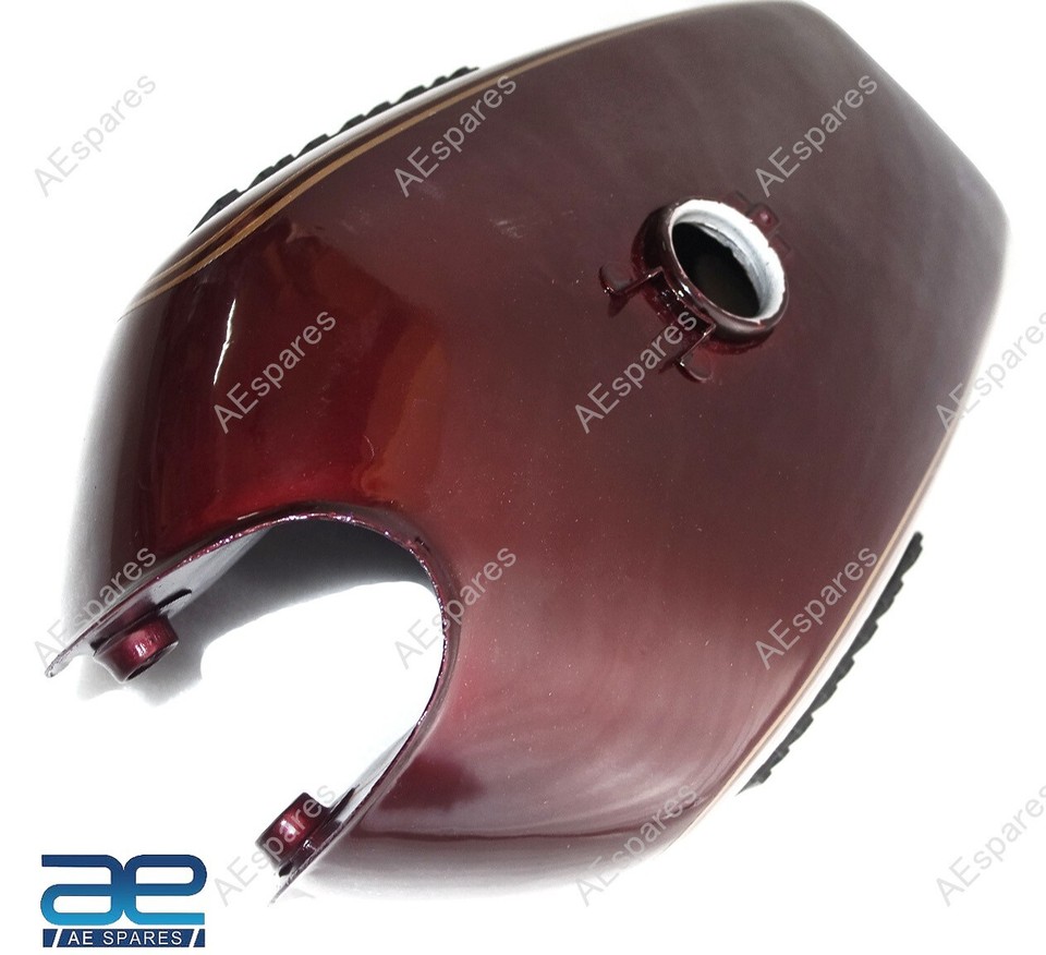 Petrol Fuel Gas Tank Steel Maroon With Chrome LID Cap YAMAHA RX100 ...