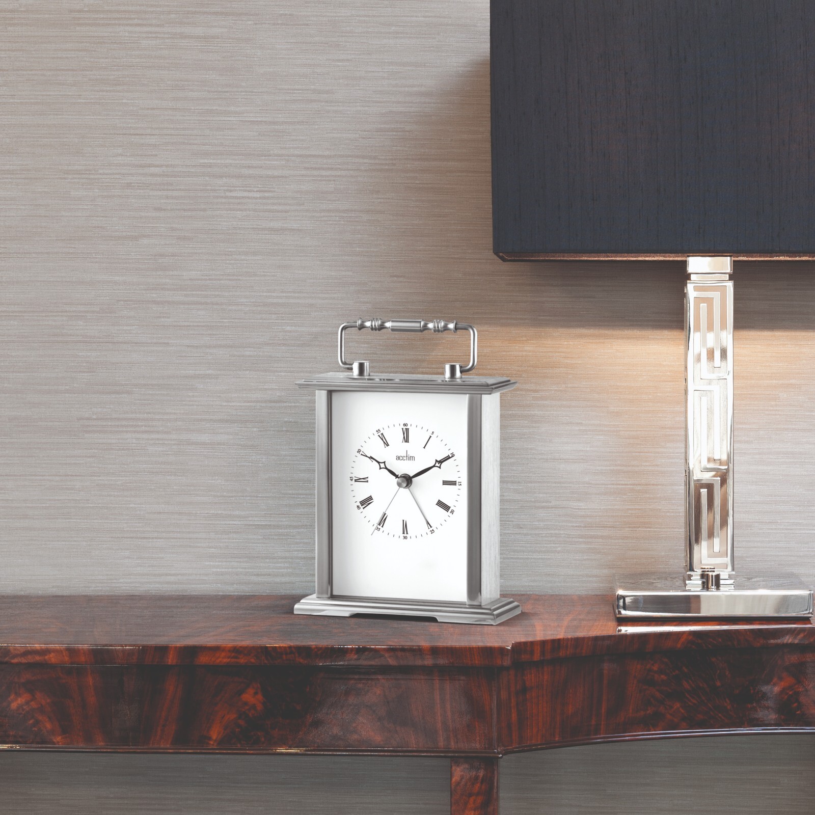 Acctim Gainsborough Mantel Clock Quartz Polished Metal Carriage Clock ...