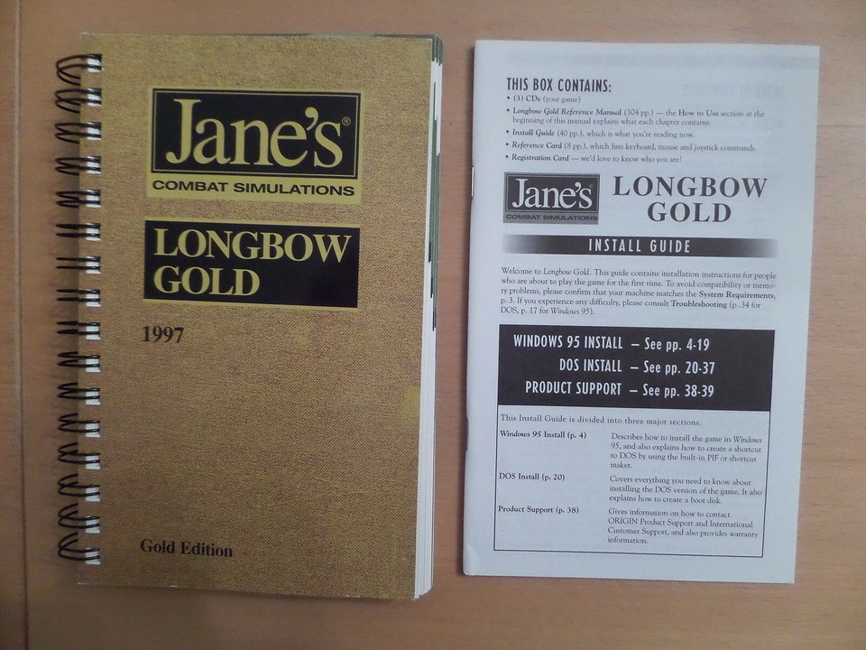 JANE'S Longbow GOLD + Spiral Bound Manual KeyBoard Chart & Install ...