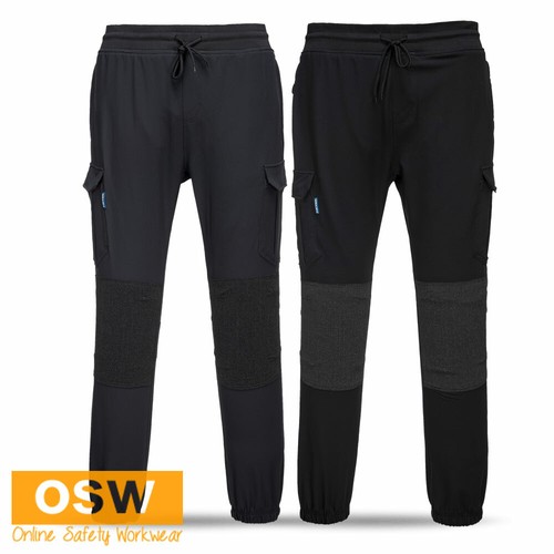 Men Tradies Flexi Elastic Waist Trackies Work 4-Way Stretch Slim-Fitted ...