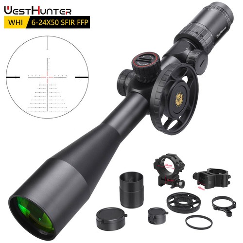 WestHunter WHI 6-24x50 SFIR FFP Hunting Scopes Illuminated Glass Etched ...