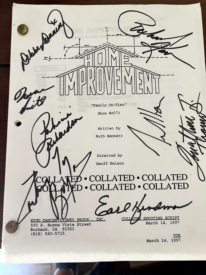 "Home Improvement" Cast AUTOGRAPHS Signed Script - Tim Allen + 8 Cast ...