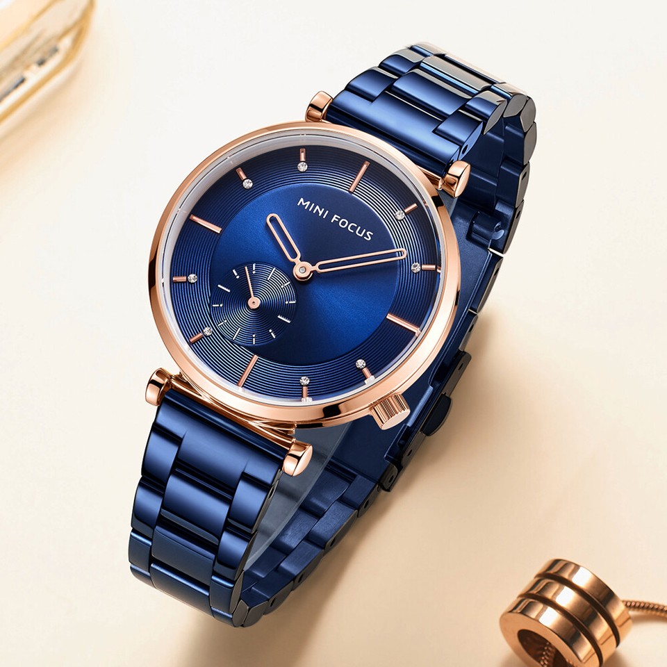 Women Girls Luminous Waterproof Watch Ladies Analog Quartz Blue Mini ...