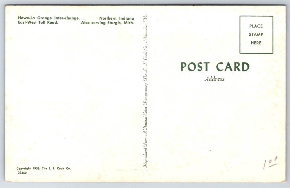 Howe Indiana~Howe-La Grange Inter-Change~East-West Toll Road~1956 ...