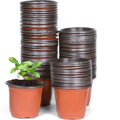 1/50X Plant Nursery Pot Full Size Reusable Plant Seeding Plastic Plant ...