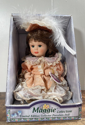 Maggie Collection Porcelain Doll 7" New in box Handpainted Handmade Vtg ...