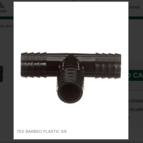 Ice-O-Matic TEE BARBED PLASTIC 5/8 #9091024-01 | eBay