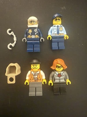 LEGO City Police Cops & Robbers Minifigures w/Accessories Lot Of 4! | eBay