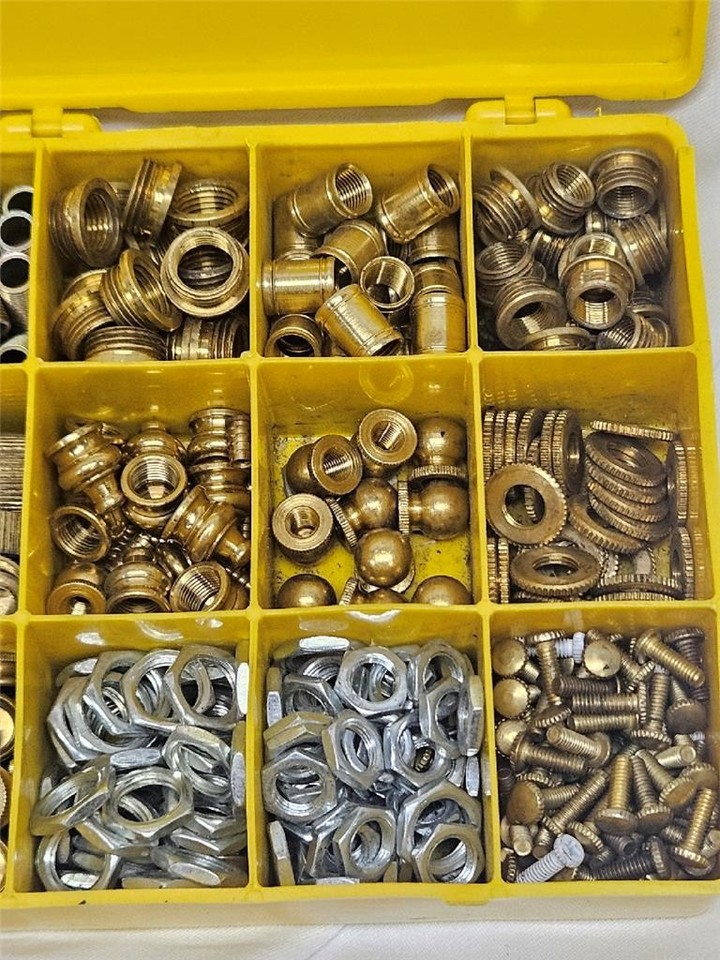 Lamp Repair Parts Kit, Brass Finials, Spacers, Screws, Nuts Over 5 ...