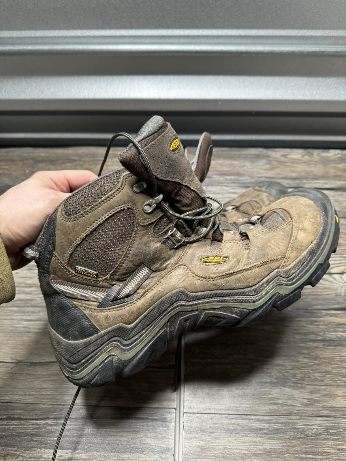 Keen Mens Durand Brown Leather Lace USA Made Hiking Boots Size 11.5 | eBay