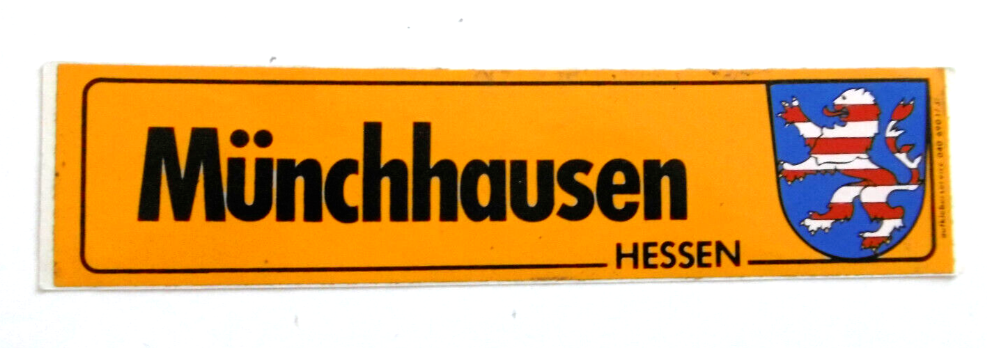 Adesivo Souvenir Münchhausen Hessen Marburg Stemma Cartello Stradale ...