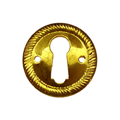BULK PACK OF 5 ...Brass Keyhole Plate One inch Diameter Polished Brass ...