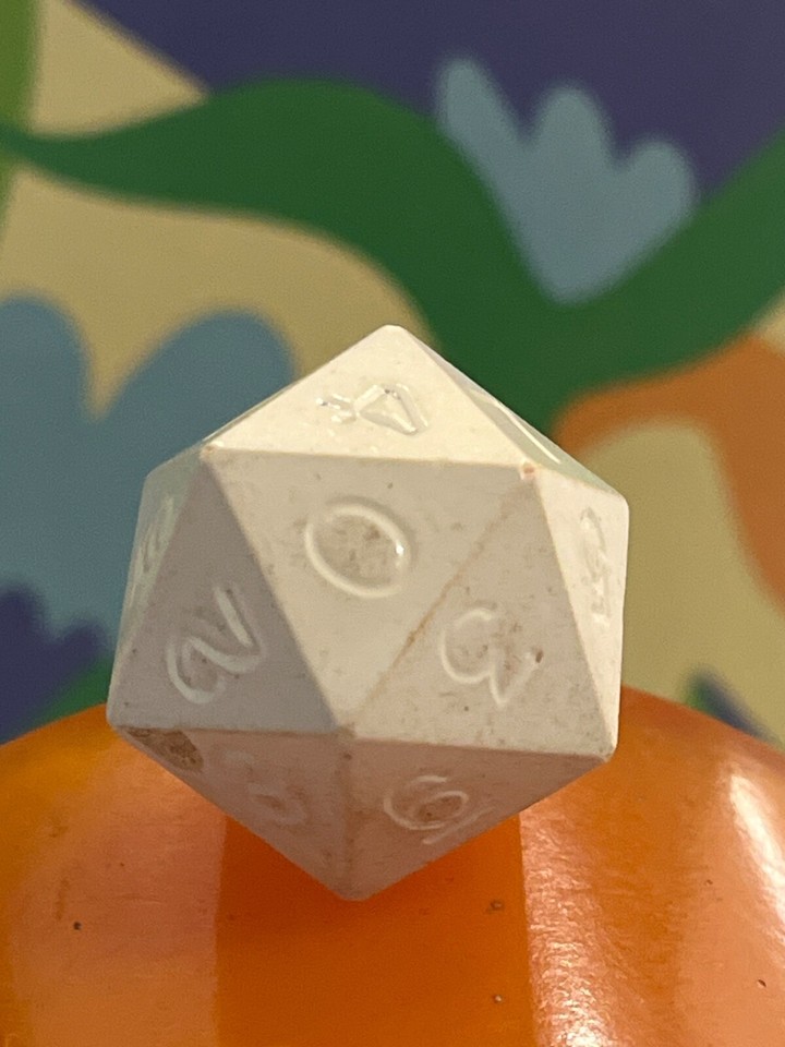 Vtg Gamescience d20 opaque off-white cream rpg d&d dice 120723@ | eBay