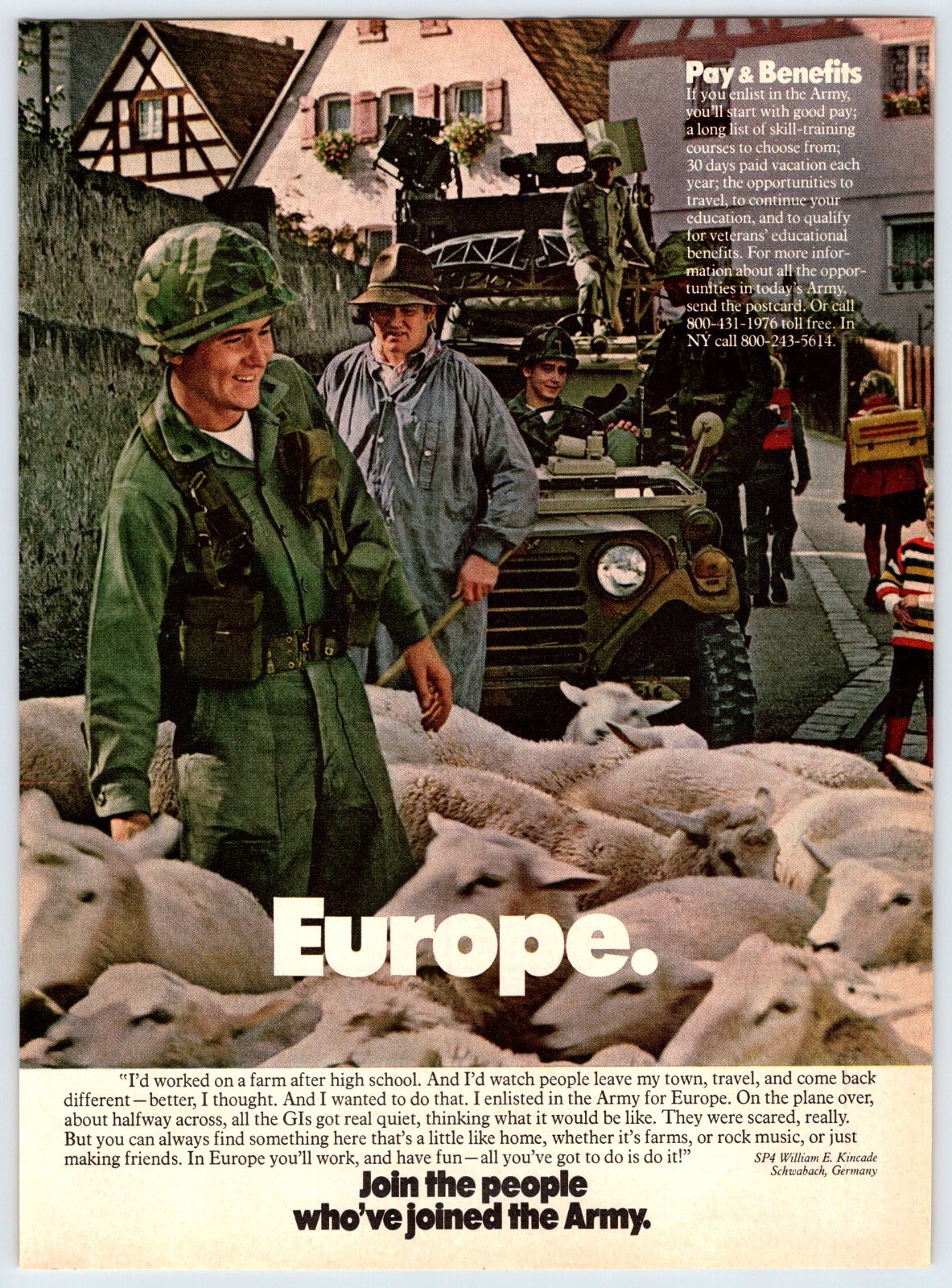 1978 EUROPE U.S. ARMY Vintage 8"X11" Magazine Ad 1970's JNF-5 | eBay