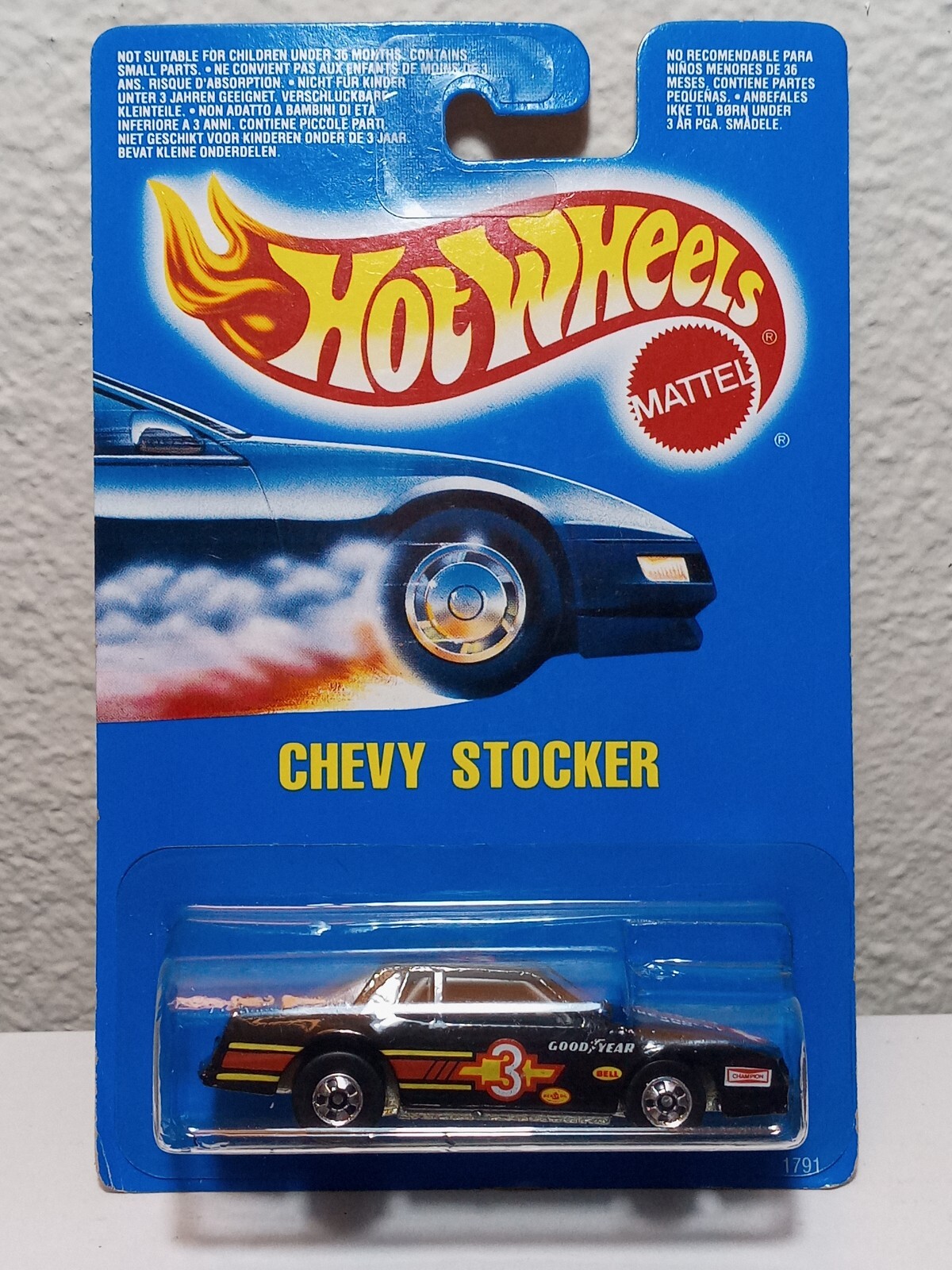 HOTWHEELS "CHEVY STOCKER" CAR #3 VHTF INTERNATIONAL BLUE CARD ...